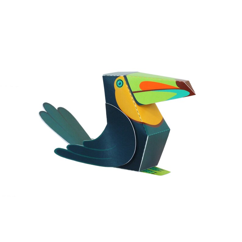 Toucan Paper Toys: DIY 3D Paper Craft Kit - Etsy