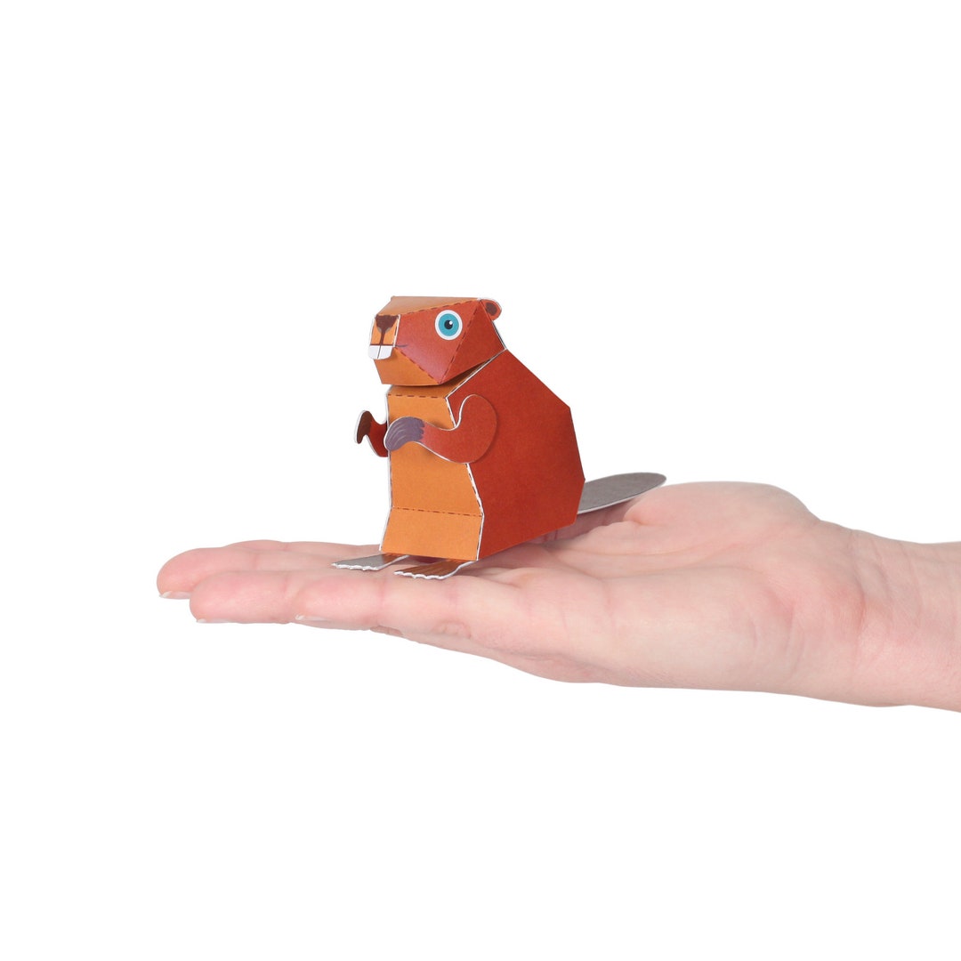 BEAVER Paper Craft Postcard — TO ASSEMBLE - Etsy