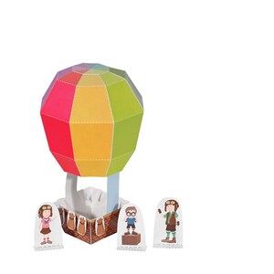 Hot Air Balloon Paper Toy DIY Paper Craft Kit 3D Paper Toy Action Toy ...