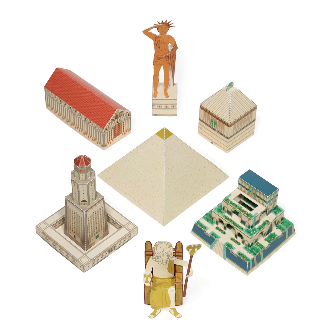 Seven Wonders of the Ancient World Paper Toys - DIY Paper Craft Kit ...
