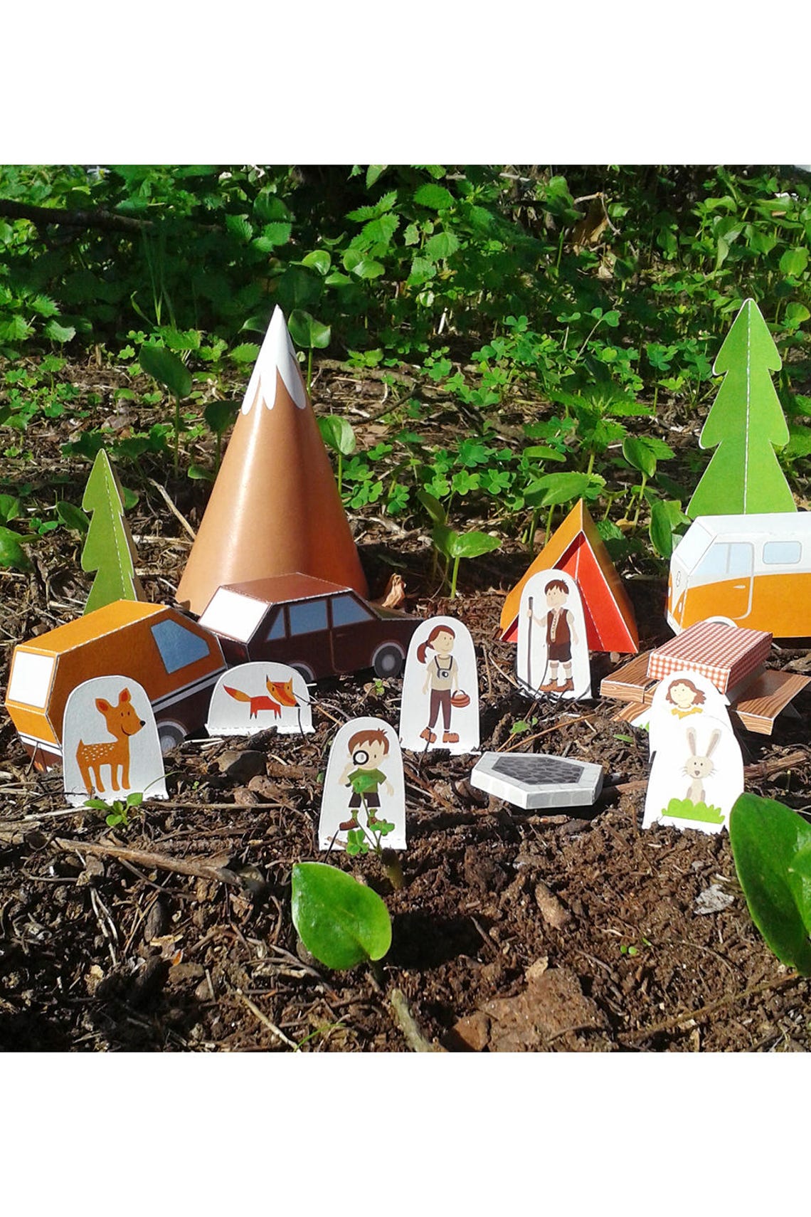 Camping Paper Toy DIY Paper Craft Kit Papercraft Kids - Etsy
