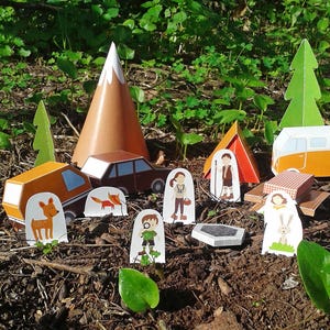 Camping Paper Toy - DIY Paper Craft Kit - Summer Outdoors - School ...