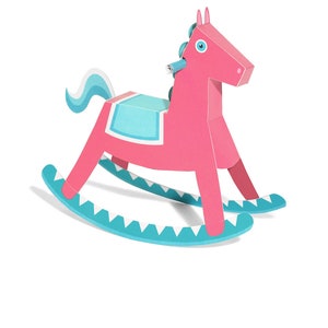 Rocking Horse Paper Toy DIY Paper Craft Kit Holiday Toy - Etsy