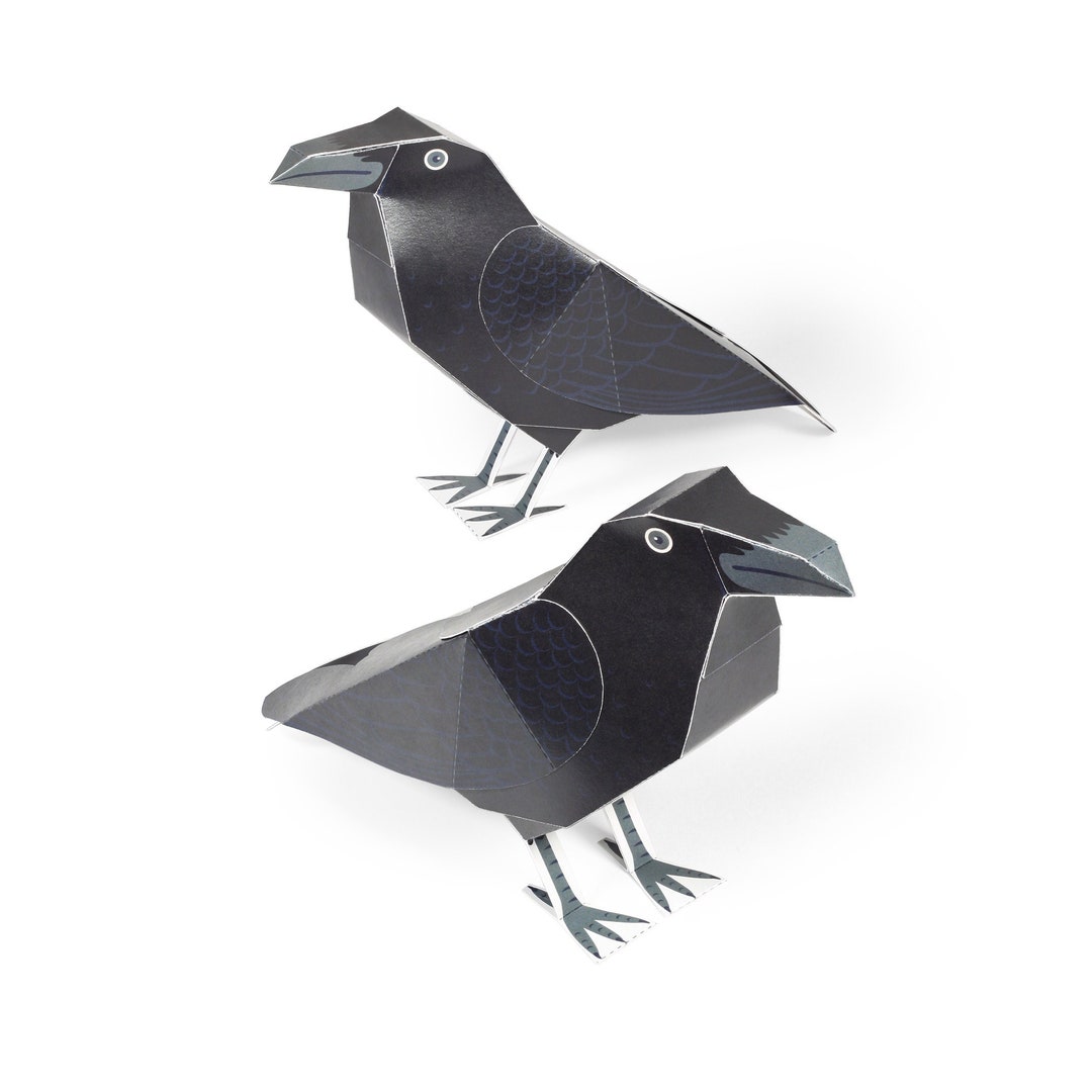 Ravens Paper Toys DIY Paper Craft Kit 3D Paper Animals Halloween Decor ...