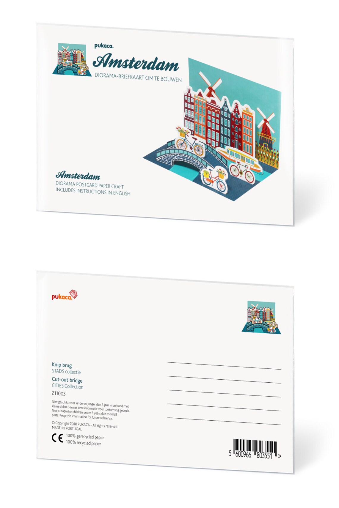 Amsterdam Diorama Paper Craft Postcard Kit - DIY Assembly - Etsy