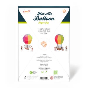 Hot Air Balloon Paper Toy DIY Paper Craft Kit 3D Paper Toy Action Toy ...