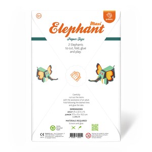 Elephant Paper Toy Kit: 3D Papercraft Animal Model - Etsy