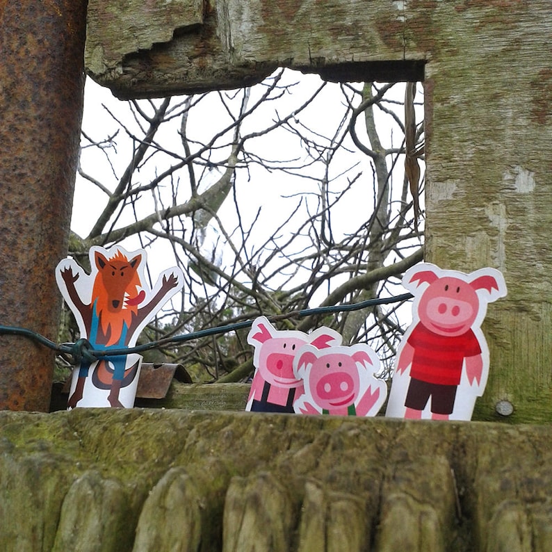 Three Little Pigs Paper Finger Puppets DIY Craft Kit Paper - Etsy