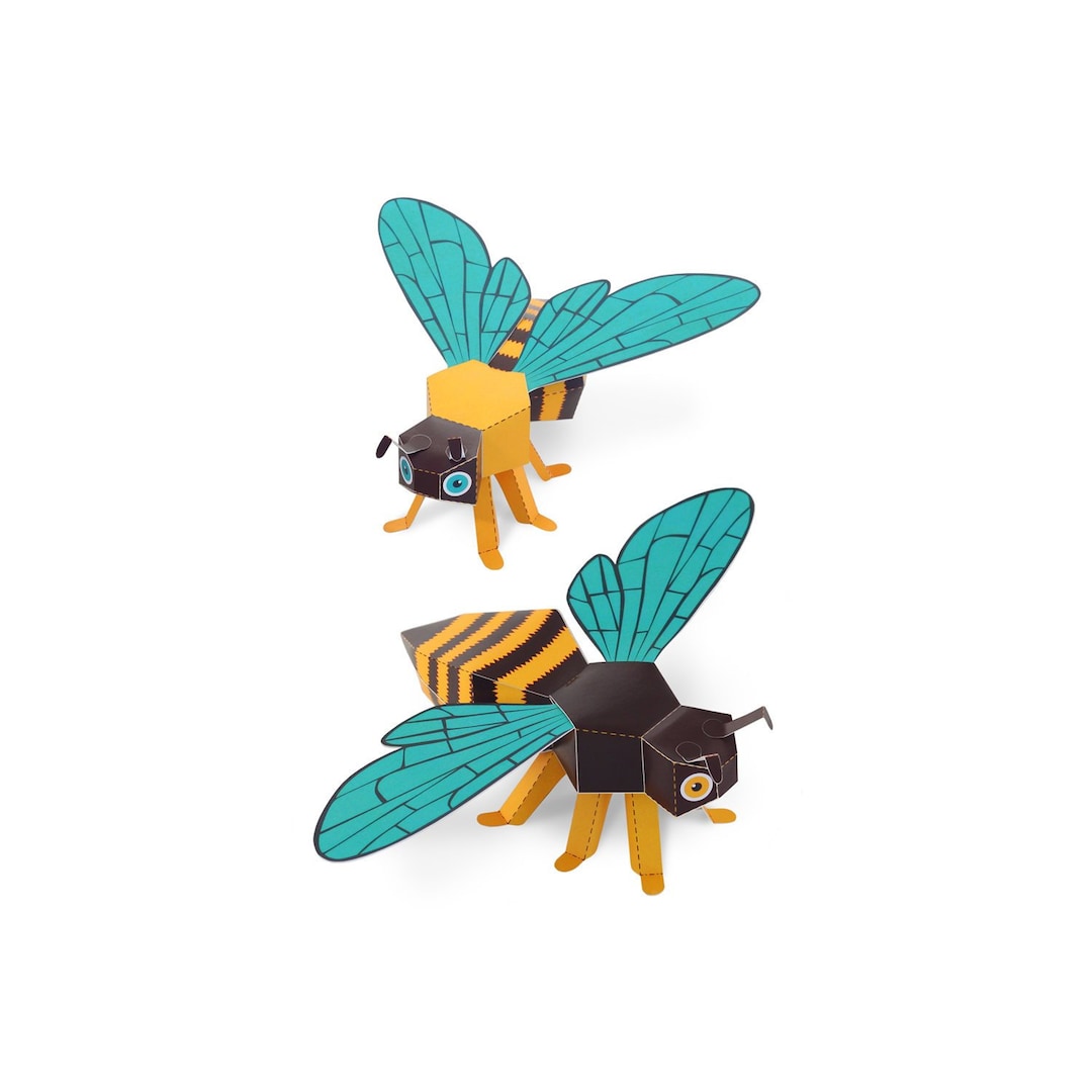 Honey Bees Paper Toys DIY Paper Craft Kit 3D Paper Animals - Etsy