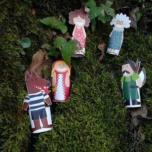 Little Red Riding Hood Paper Finger Puppets - DIY Craft Kit - Paper Toy ...