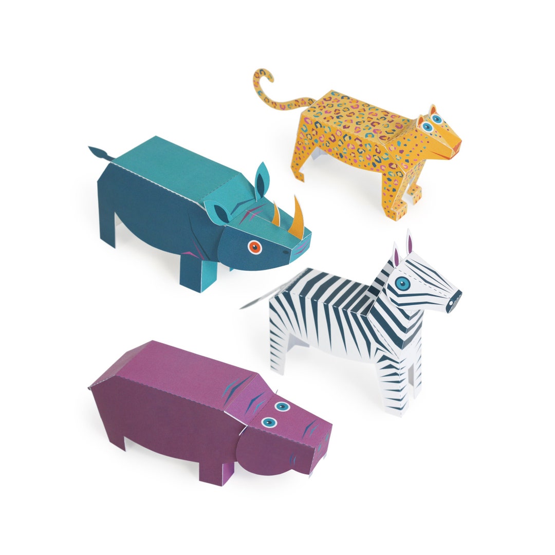 Savannah Animals Paper Toys: DIY Craft Kit - Etsy