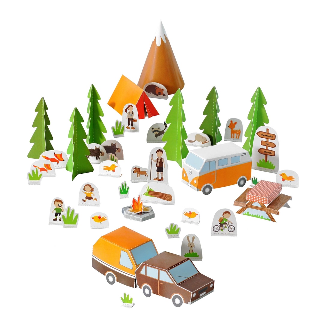 Camping Paper Toy - DIY Paper Craft Kit - Summer Outdoors - School ...