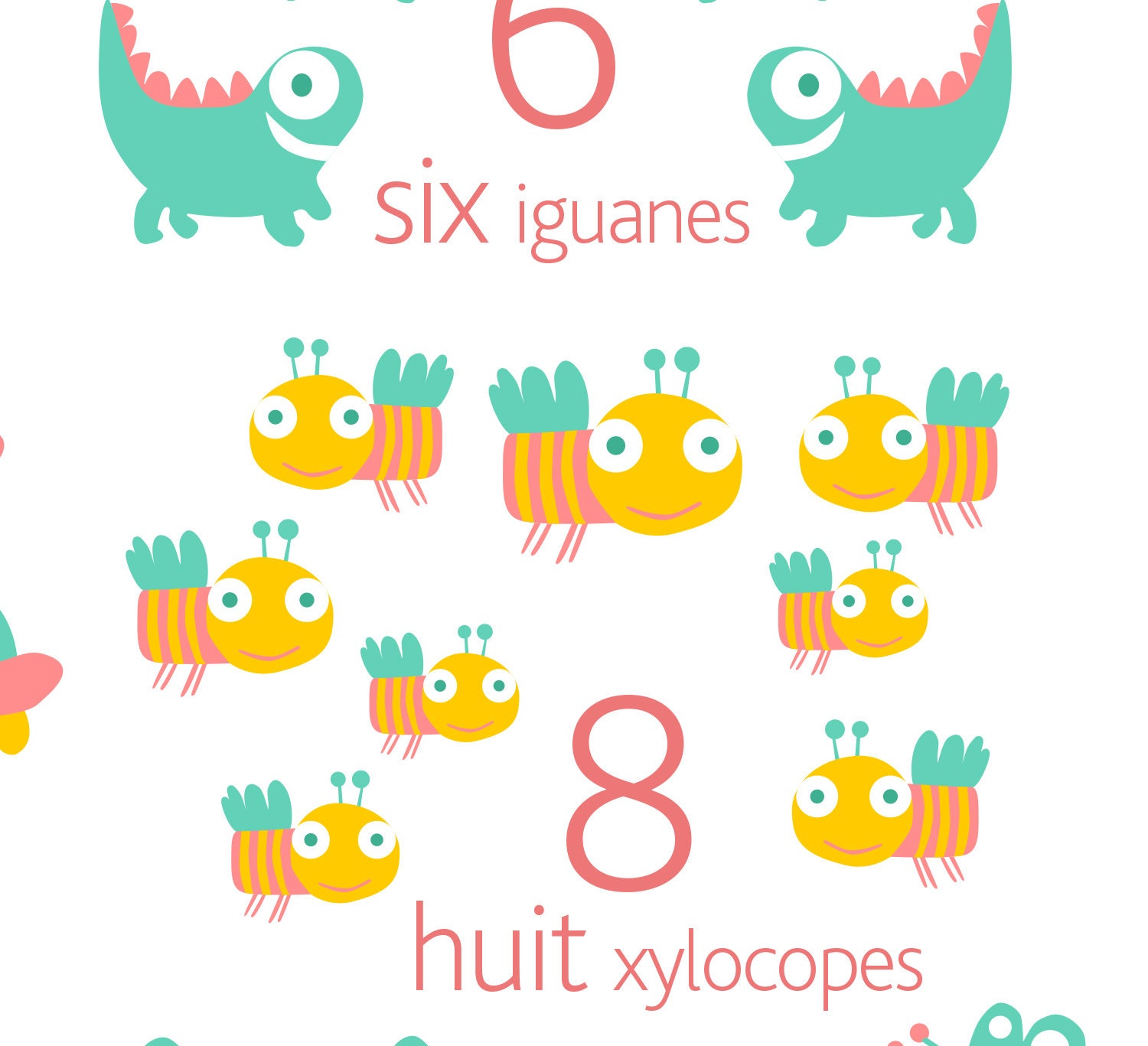FRENCH Numbers Poster With Animals From 1 to 10 BIG POSTER | Etsy
