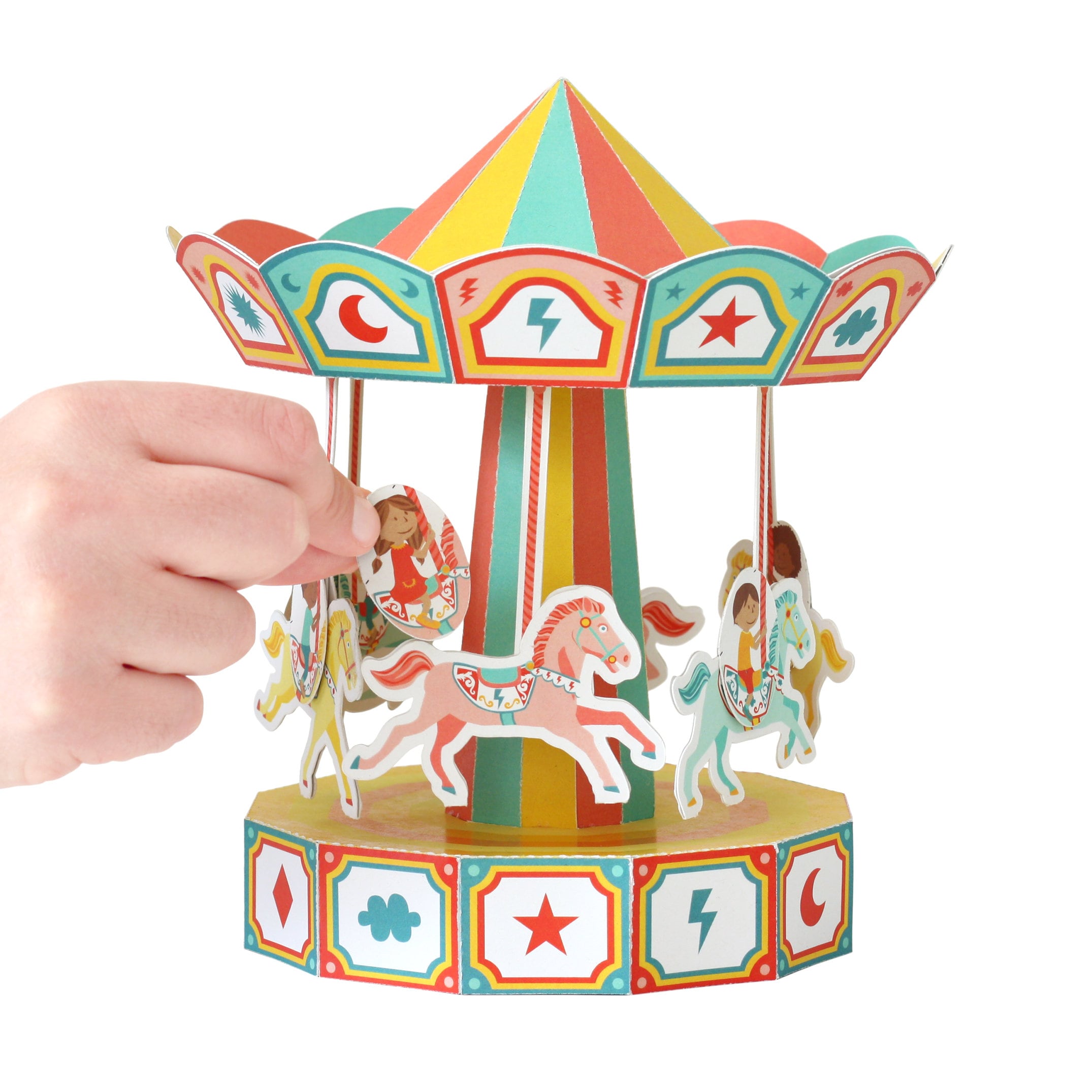 Carousel Paper Toy Movable Paper Toy DIY Paper Craft Kit - Etsy Israel