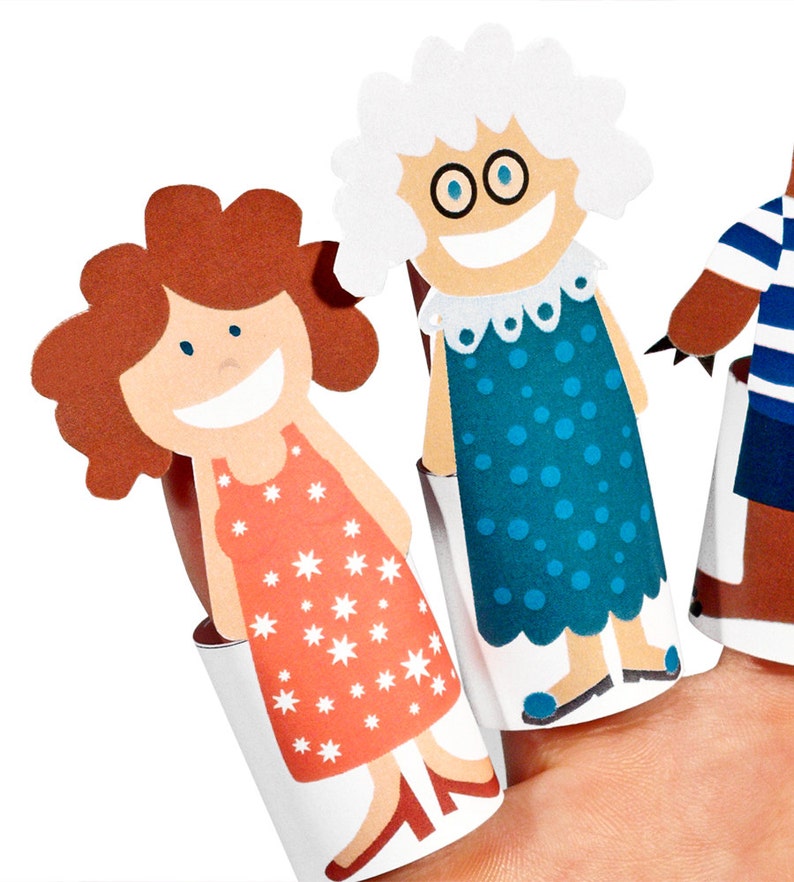 Little Red Riding Hood Paper Finger Puppets PRINTABLE PDF | Etsy