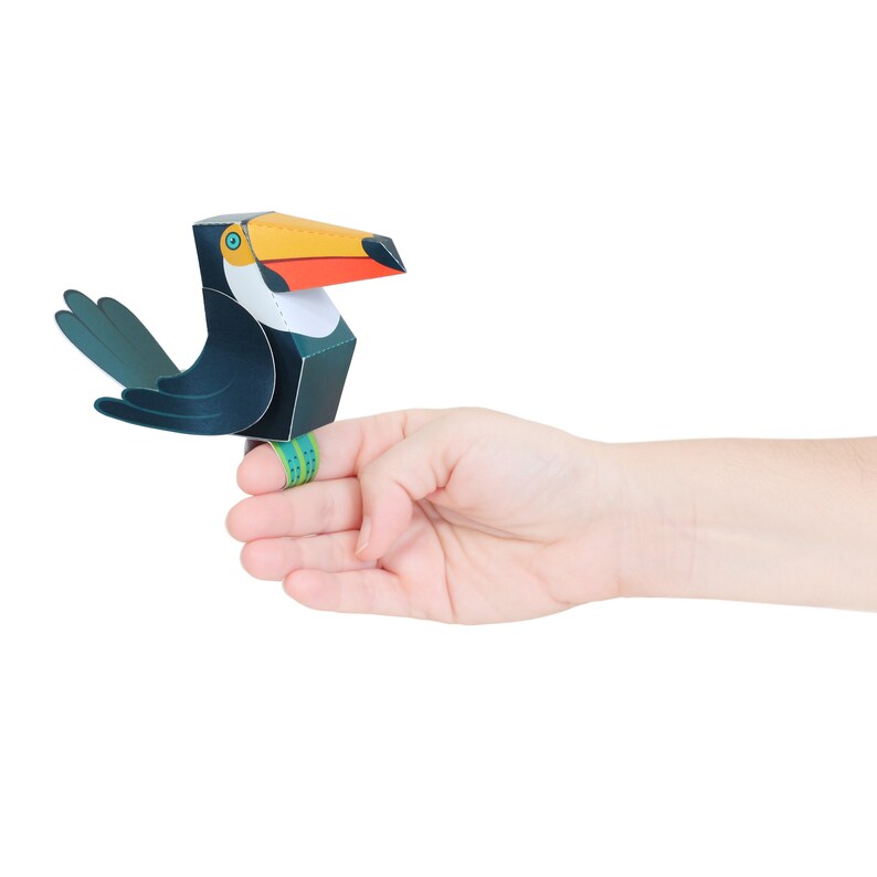 Toucan Paper Toys: DIY 3D Paper Craft Kit - Etsy
