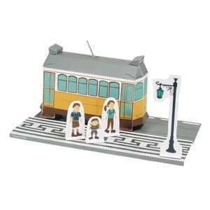 Tram Paper Toy - DIY Paper Craft Kit - 3D Model Paper Figure - Etsy