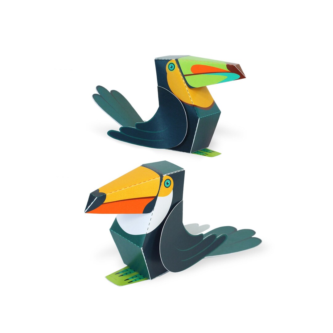 Toucan Paper Toys DIY Paper Craft Kit 3D Paper Animals - Etsy