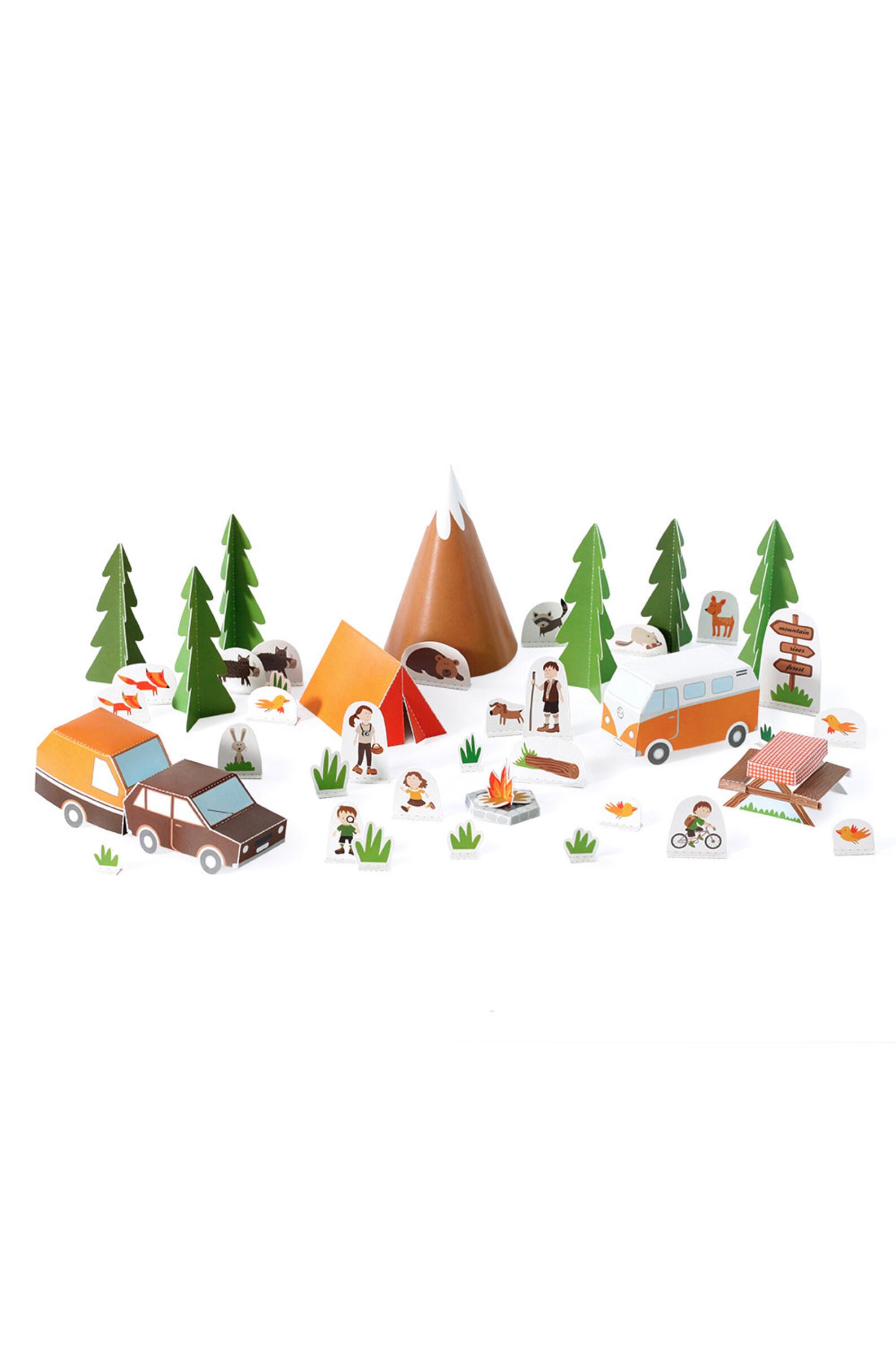 Camping Paper Toy DIY Paper Craft Kit Papercraft Kids | Etsy