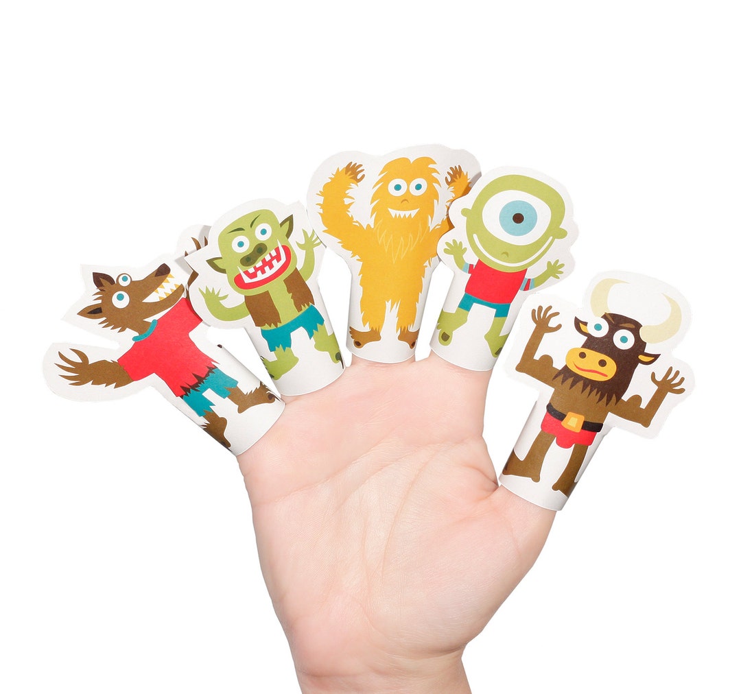 Mythological Monsters Paper Finger Puppets PRINTABLE PDF Toy DIY Craft ...
