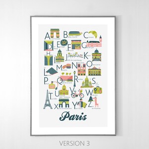 PARIS Alphabet Poster From A to Z, BIG POSTER 13x19 Inches - Etsy