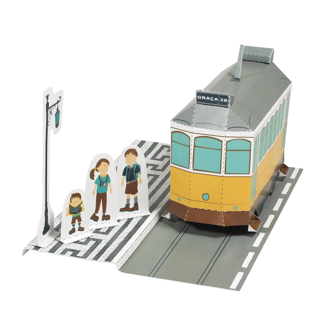 Tram Paper Toy - DIY Paper Craft Kit - 3D Model Paper Figure - Etsy