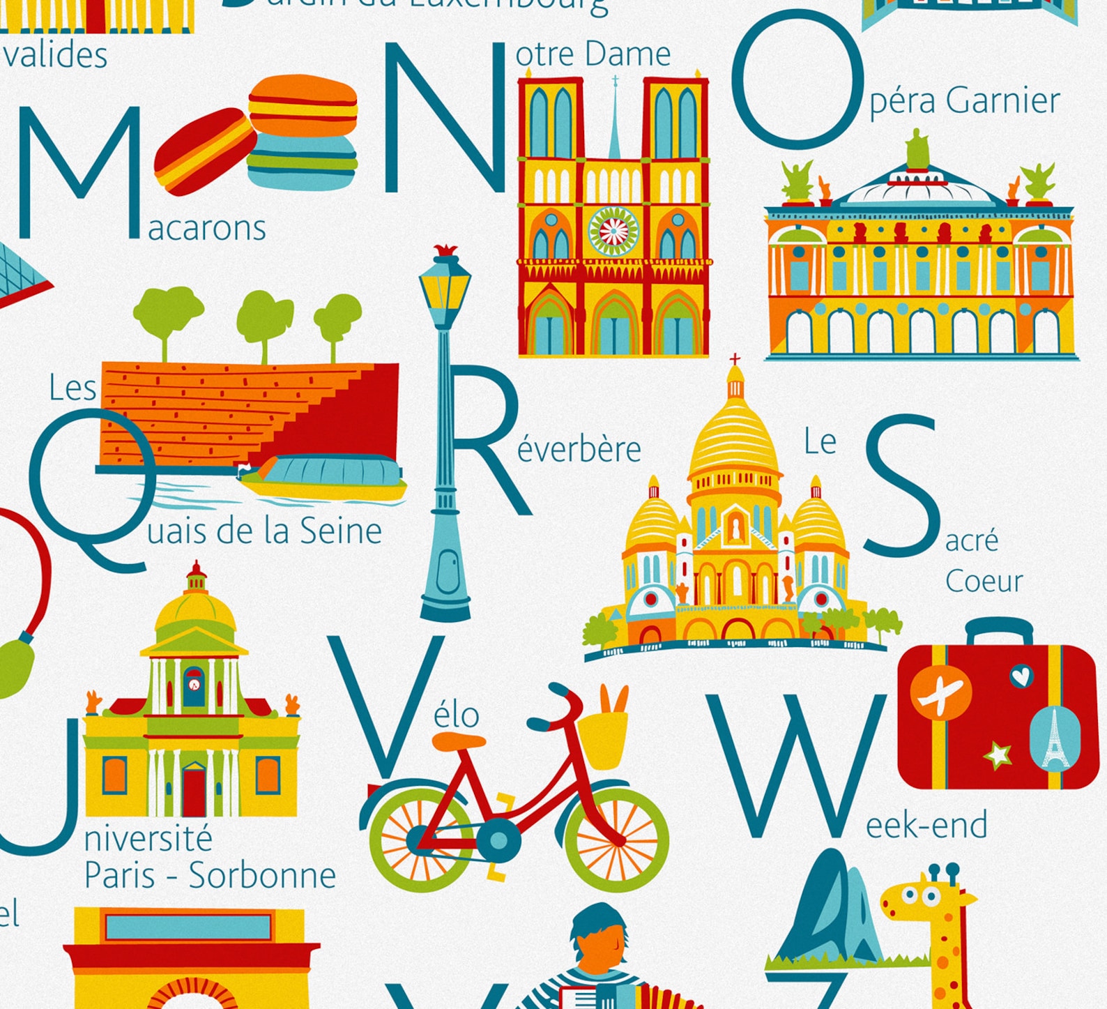 PARIS Alphabet Poster From A to Z, BIG POSTER 13x19 Inches - Etsy
