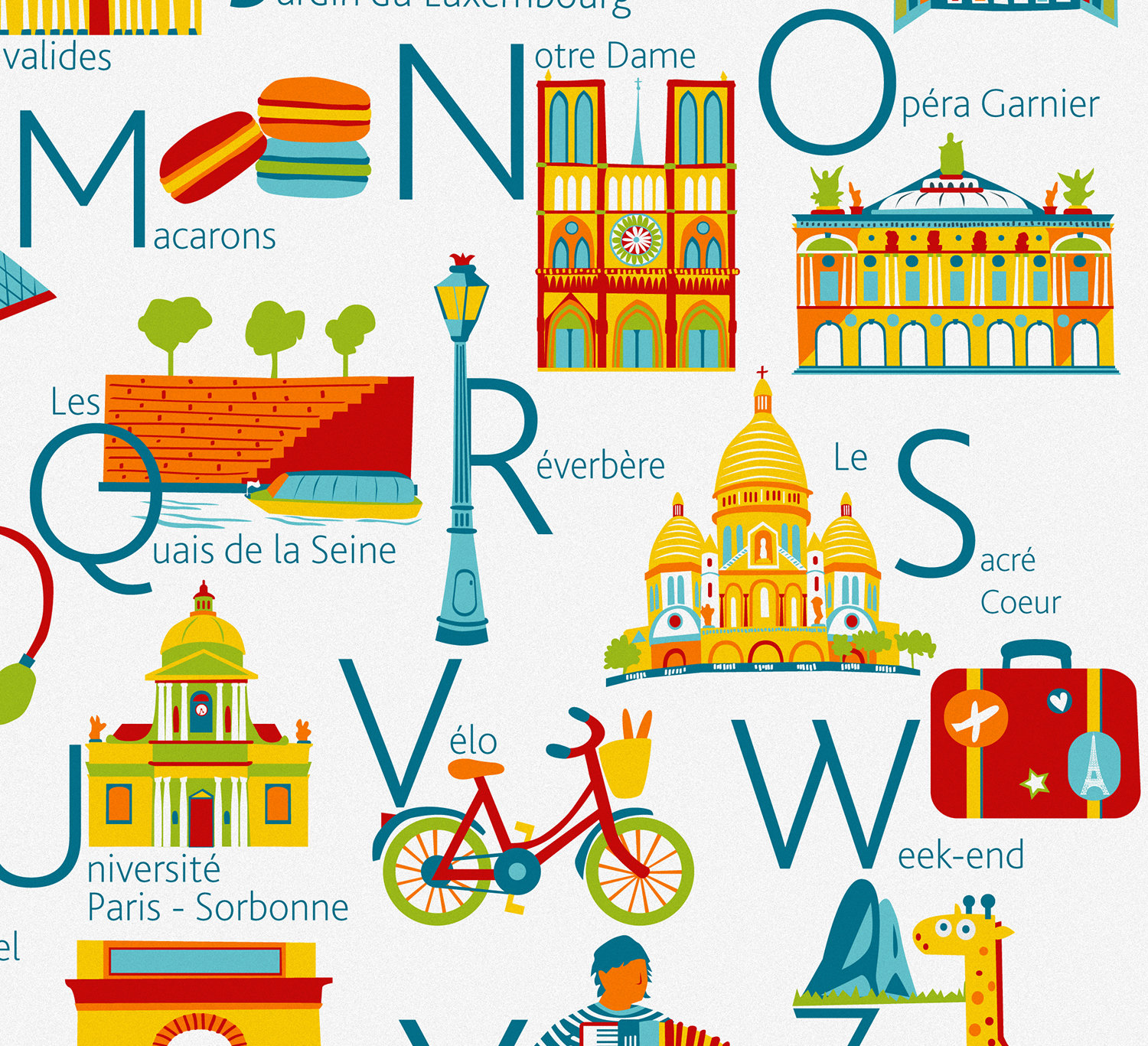 PARIS Alphabet Poster from A to Z BIG POSTER 13x19 inches | Etsy