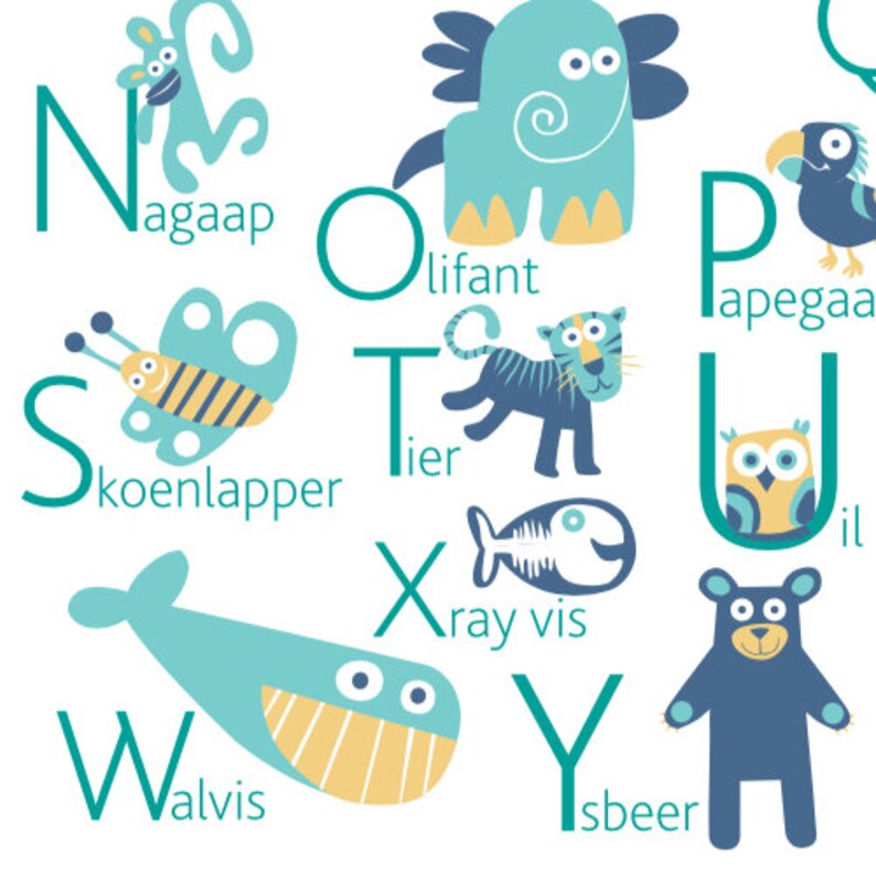 AFRIKAANS Alphabet Poster with animals from A to Z BIG POSTER | Etsy