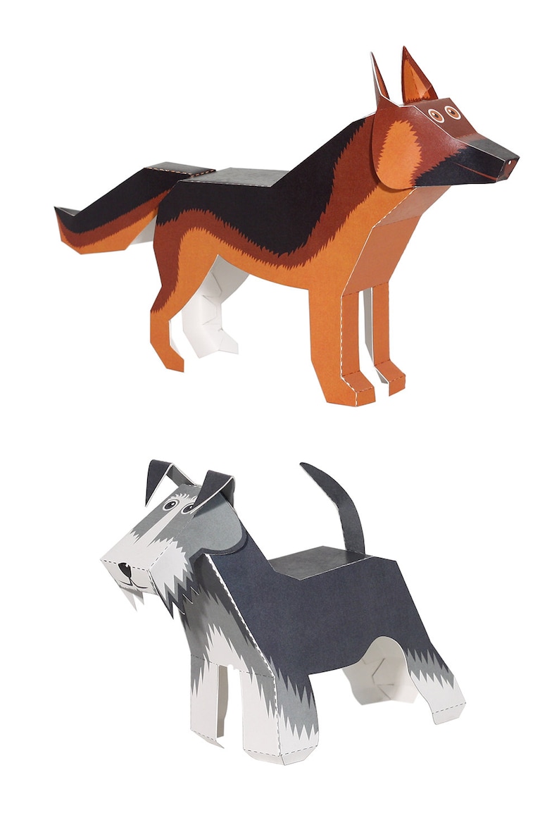 Dogs Paper Toys DIY Paper Craft Kit 3D Paper Animals 4 - Etsy