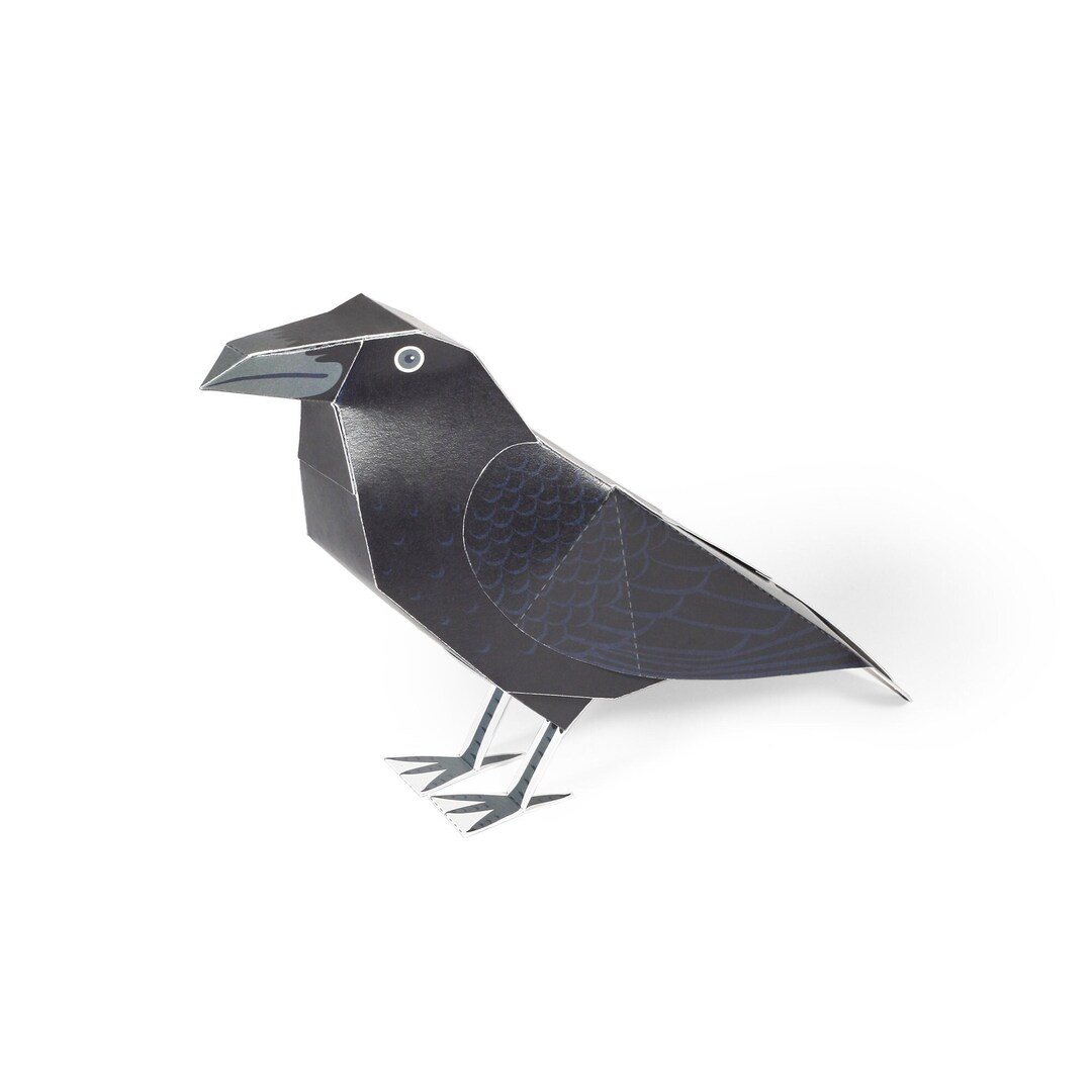RAVEN Paper Craft Postcard 3D Model Paper Figure - Etsy