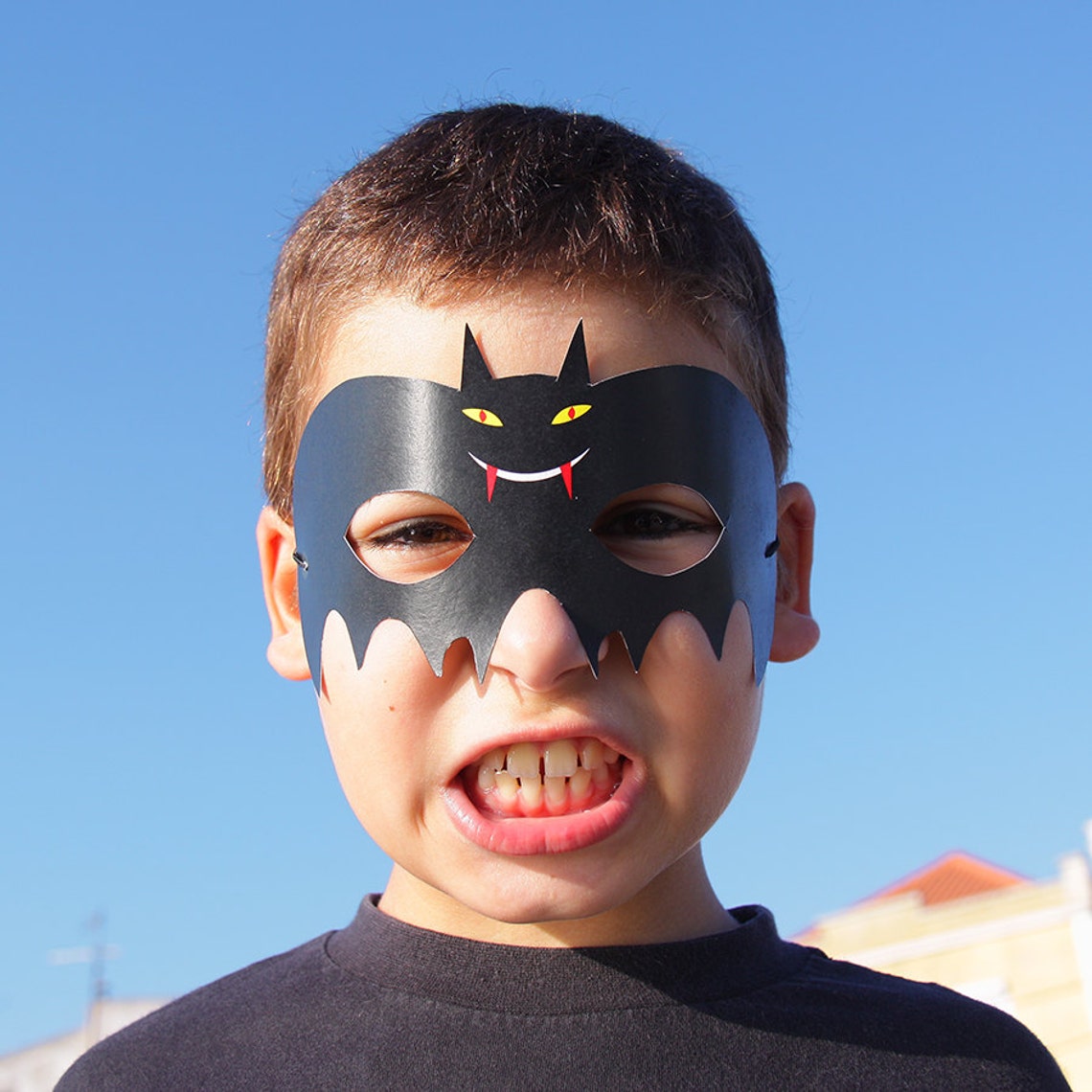 BAT Paper Mask Kids Halloween Costume Printable Mask - Etsy