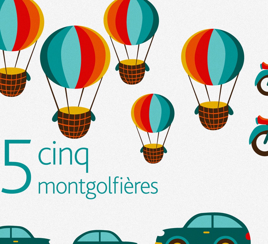 FRENCH Transports Numbers Poster From 1 to 10 BIG POSTER | Etsy