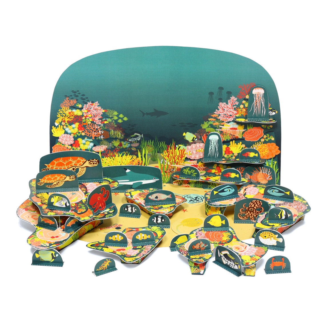 Coral Reef Paper Toy DIY Paper Craft Kit Kids Papercraft - Etsy