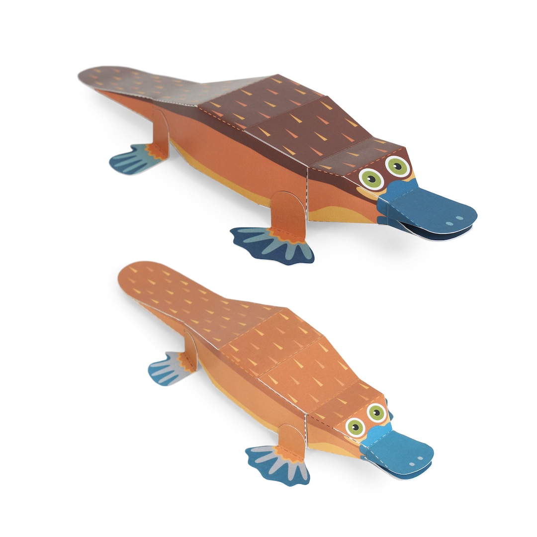 Platypus Paper Toys: DIY Craft Kit, 3D Paper Animals - Etsy