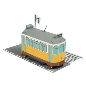 Tram Paper Toy - DIY Paper Craft Kit - 3D Model Paper Figure - Etsy