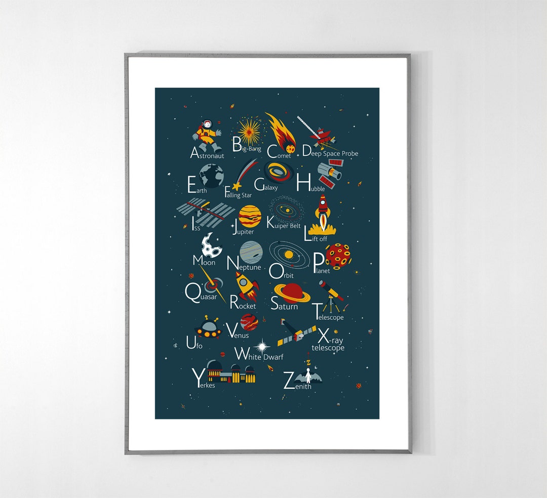 ENGLISH Space Alphabet Poster From A to Z, BIG POSTER 13x19 Inches - Etsy