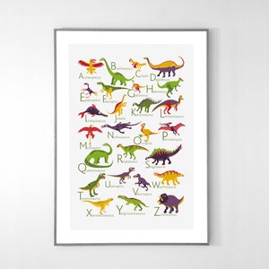 DINOSAURS Alphabet Poster From A to Z, BIG POSTER 13x19 Inches - Etsy