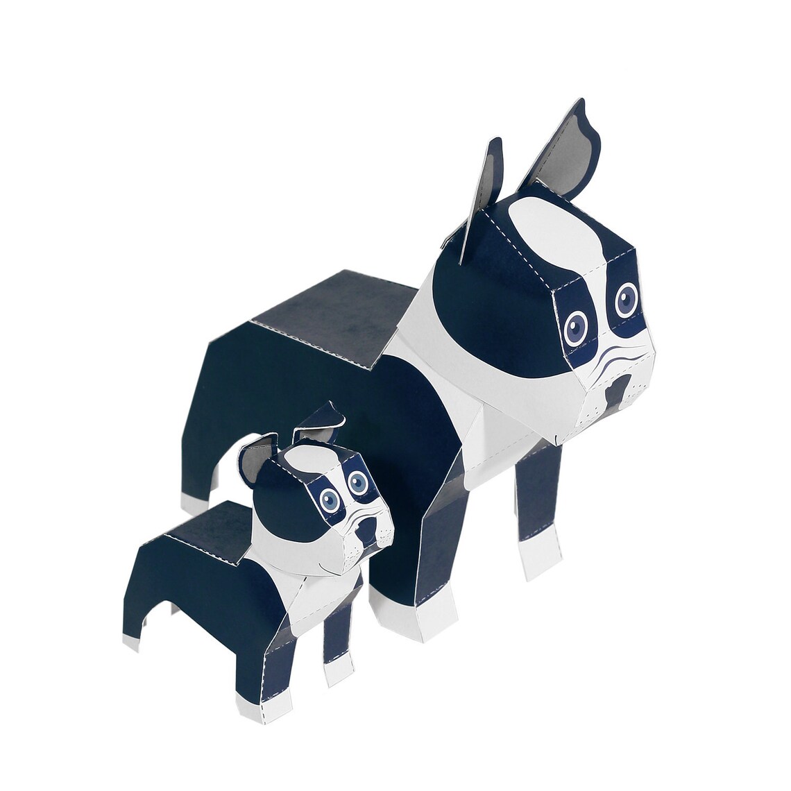 Maxi Boston Terrier Paper Toys DIY Paper Craft Kit 3D | Etsy