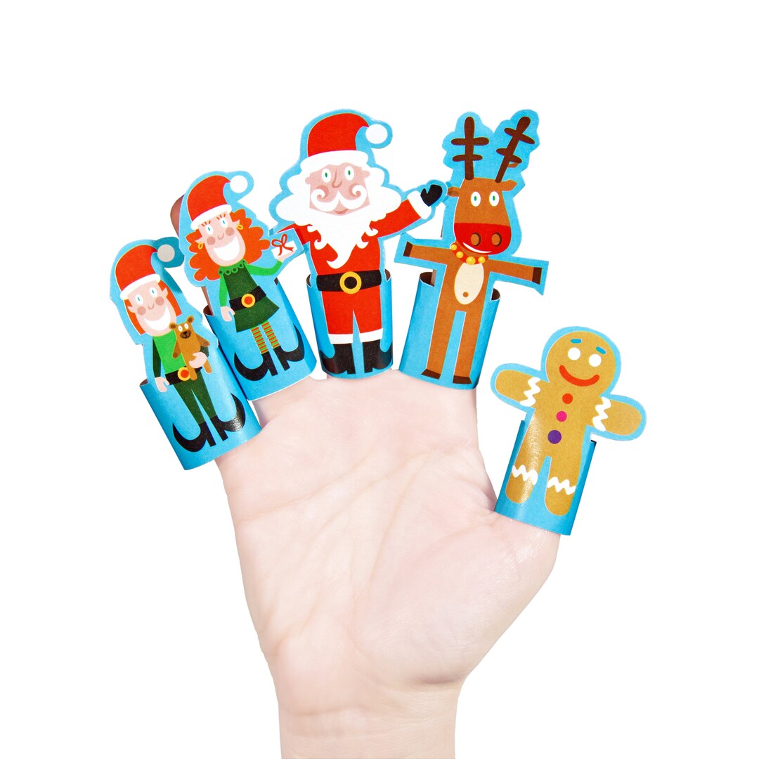 Christmas Paper Finger Puppets DIY Craft Kit Paper Toy Birthday Party ...