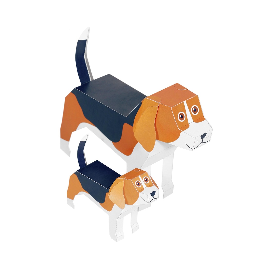 Maxi Beagle Paper Toys - DIY Paper Craft Kit - 3D Paper Animals - Etsy