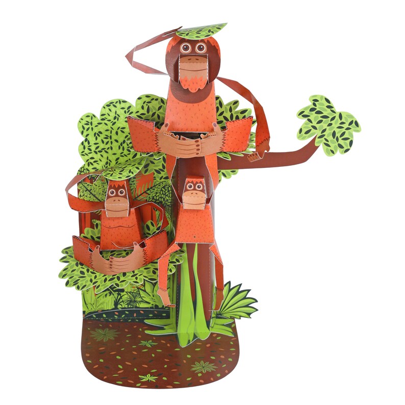Orangutans Paper Toy - DIY Paper Craft Kit - Papercraft Kids - Etsy