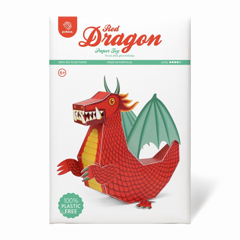 Red Dragon Paper Toy: DIY 3D Model Craft Kit - Etsy