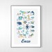 Personalized ITALIAN Alphabet Poster With Animals From A to Z, BIG ...