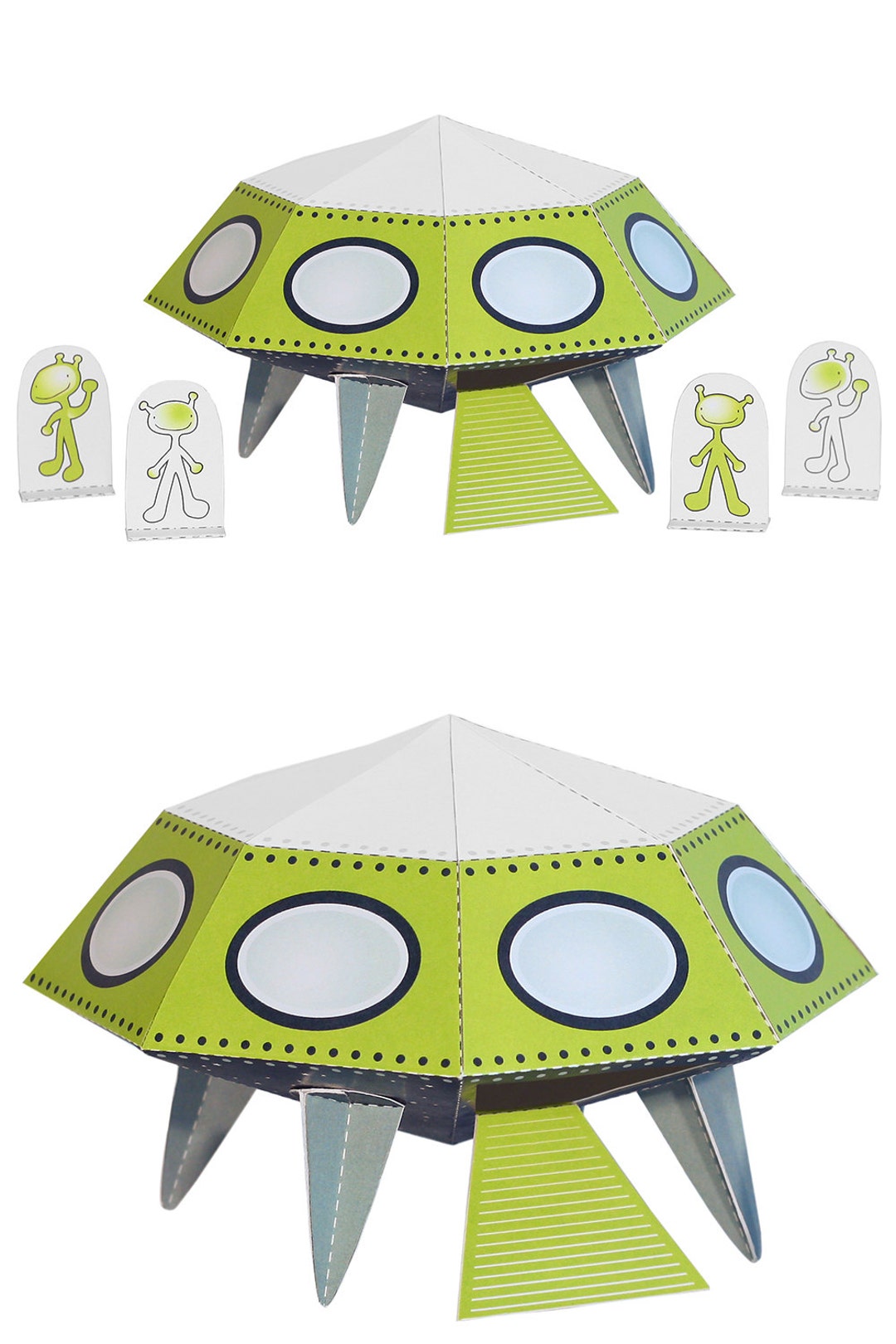 UFO Paper Toy DIY Paper Craft Kit 3D Model Paper Figure - Etsy