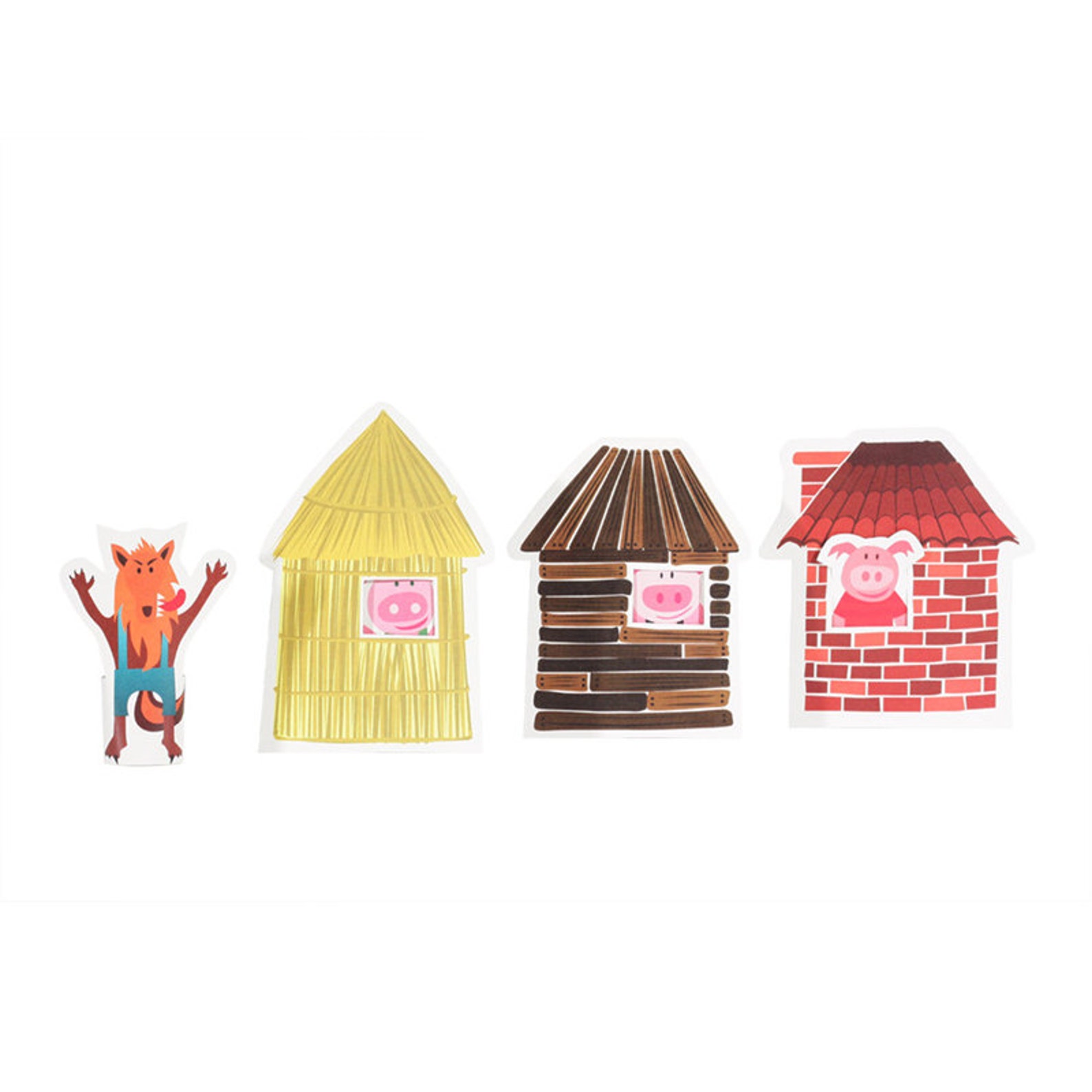 Three Little Pigs Paper Finger Puppets PRINTABLE PDF DIY - Etsy