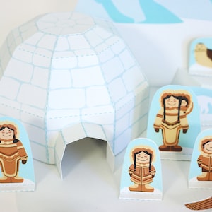Arctic Paper Toy: DIY Craft Kit - Igloo, Sled & Kayak - Etsy