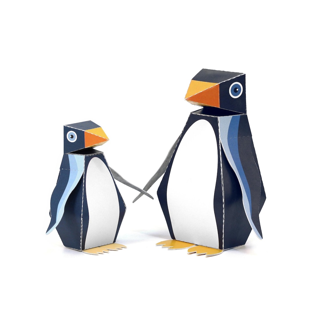 3D Penguin Paper Craft Kit: DIY Paper Toys - Etsy