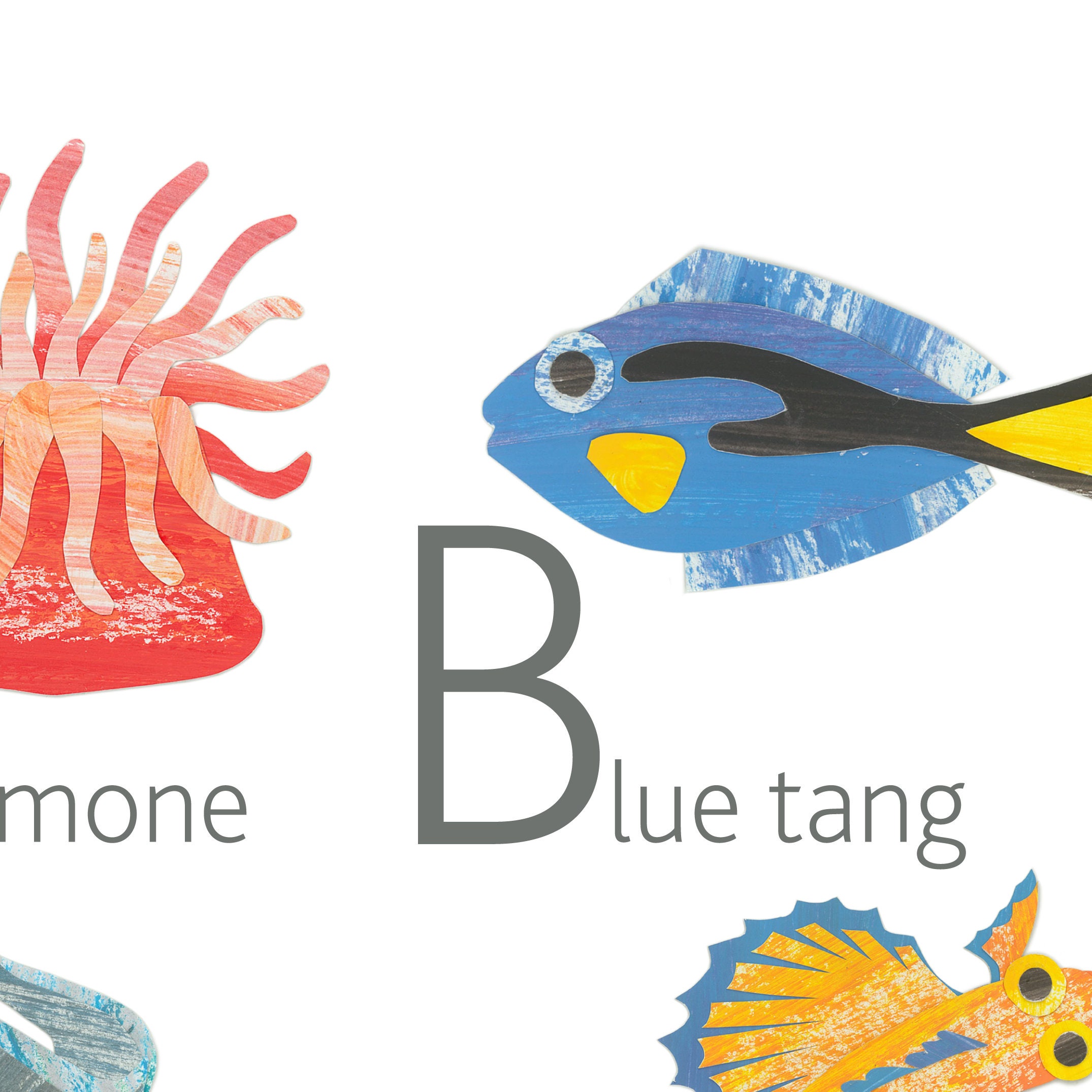 MARINE ANIMALS English Alphabet Poster With Animals From A to | Etsy