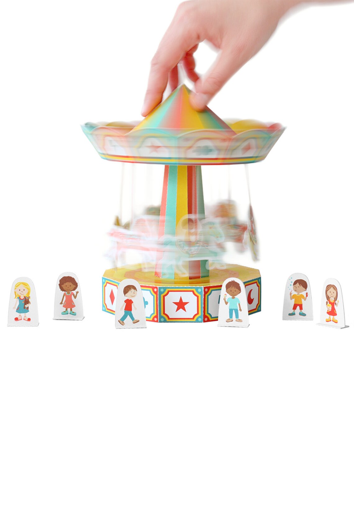 Carousel Paper Toy Movable Paper Toy DIY Paper Craft Kit | Etsy Israel